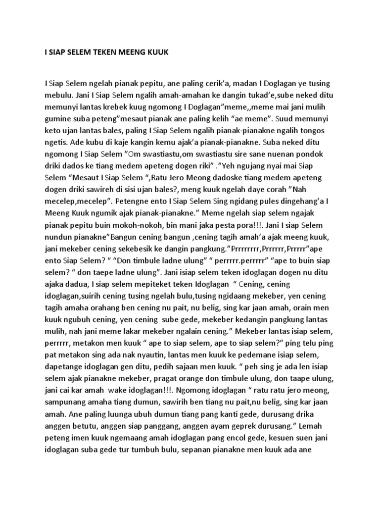 I Siap Selem Teken Meeng Kuuk | PDF