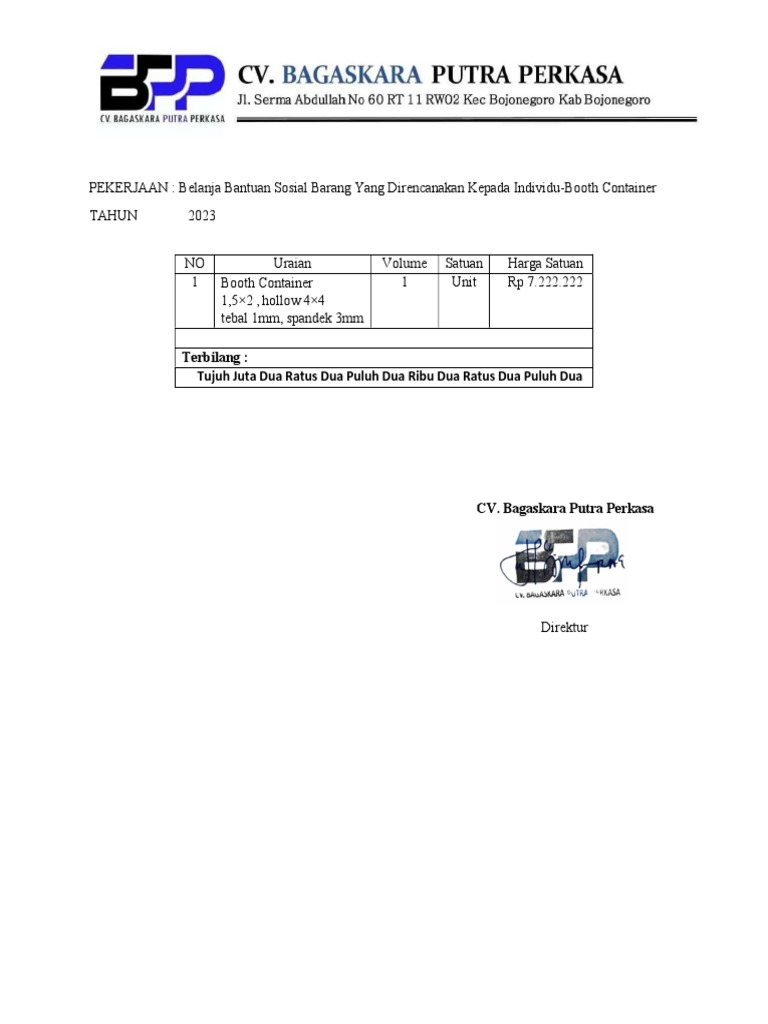 CV. Bagaskara Putra Perkasa | PDF