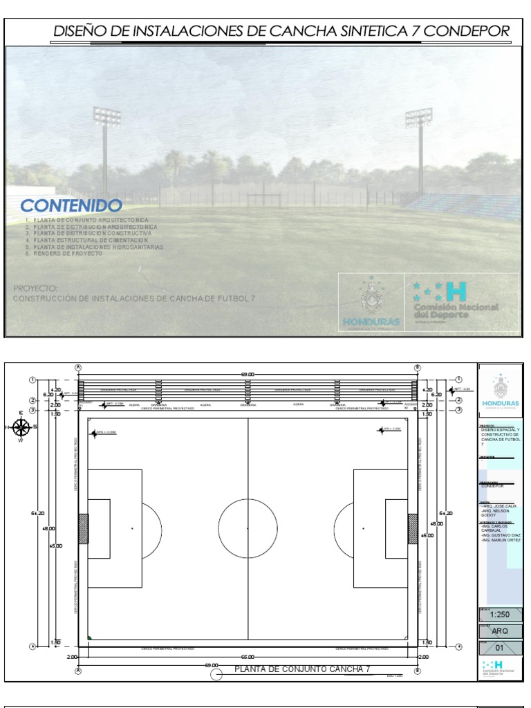 Diseคo de Canchas Futbol 7, 65X45M CONDEPOR | PDF | Materiales de ...