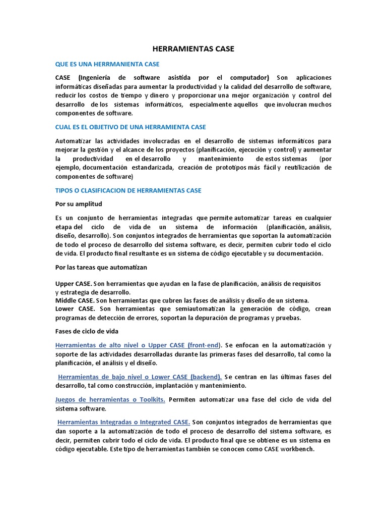 Herramientas Case - Tarea #1 | PDF