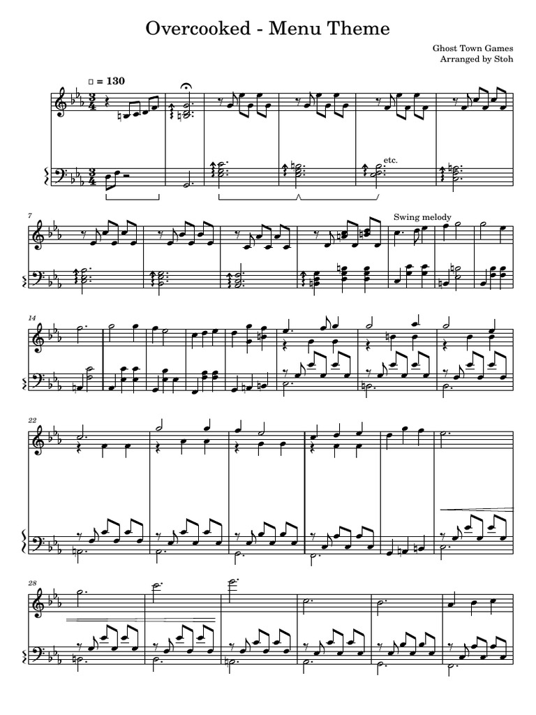 Overcooked Menu Theme Arrangement | PDF