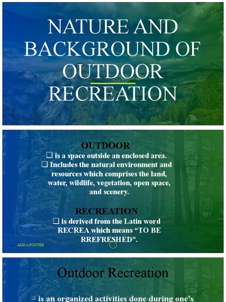 Nature and Background of Outdoor Recreation | PDF