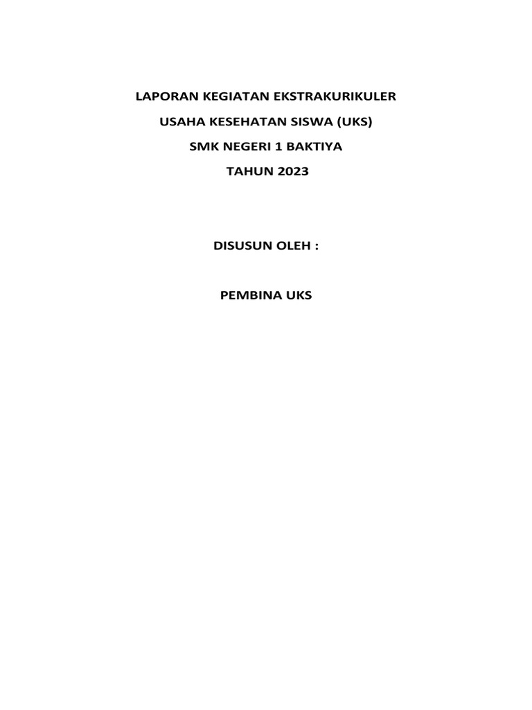 LAPORAN KEGIATAN eKSTRAKURIKULER | PDF