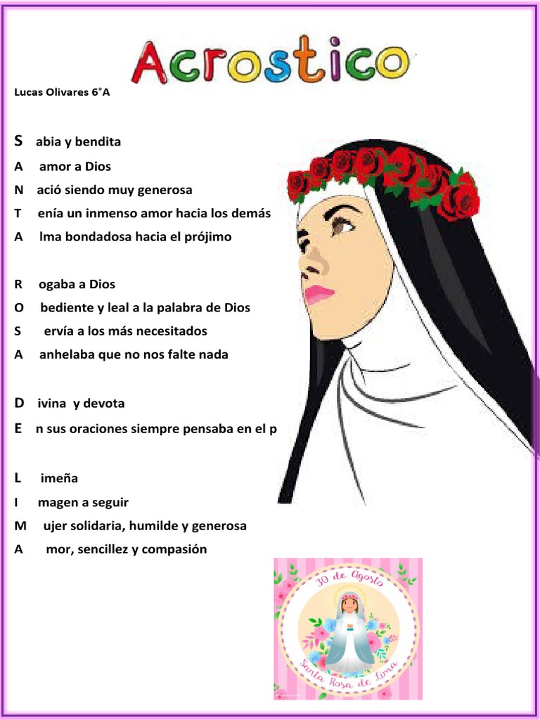 Acróstico de Santa Rosa de Lima | PDF