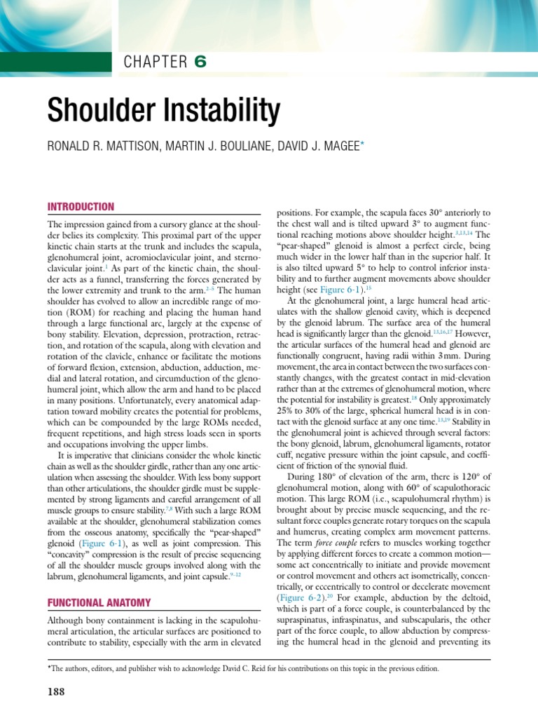 Chapter 6 - Shoulder Instability - The Authors Edi - 2016 - Pathology ...