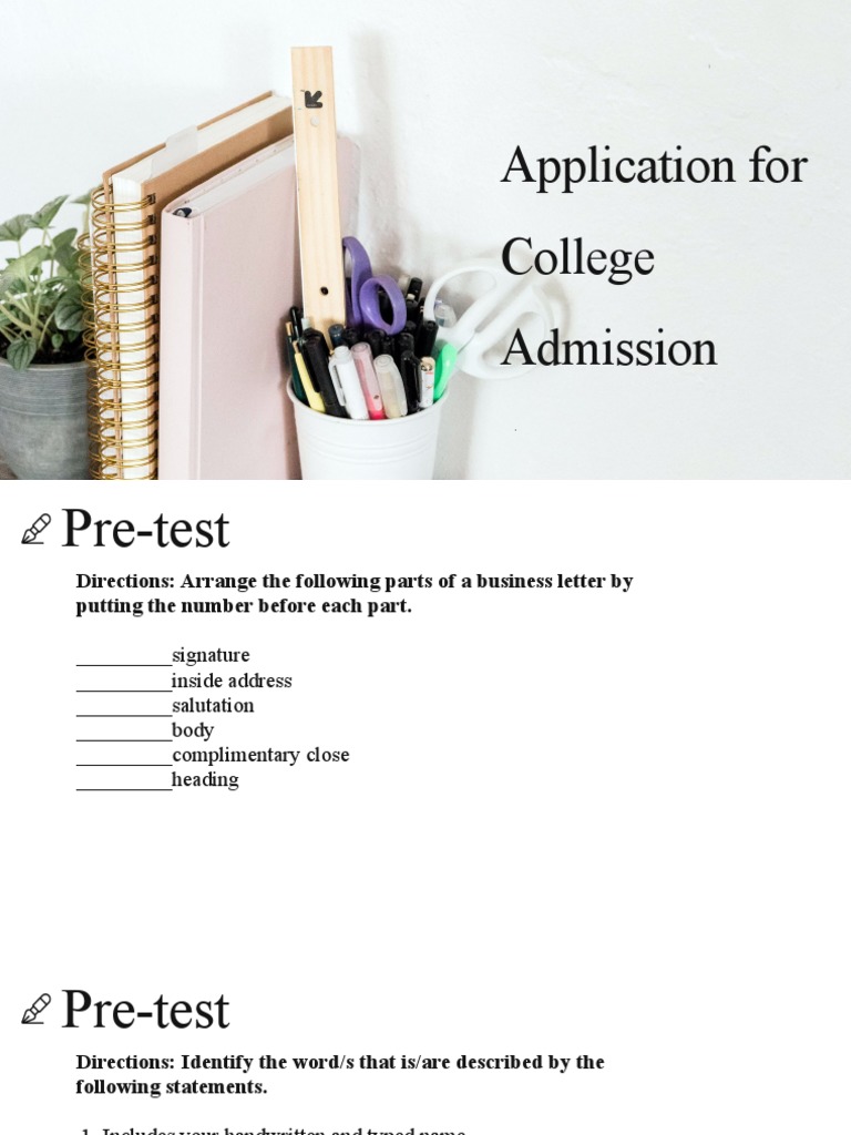 How to write a College Admission Application letter | PDF | University ...