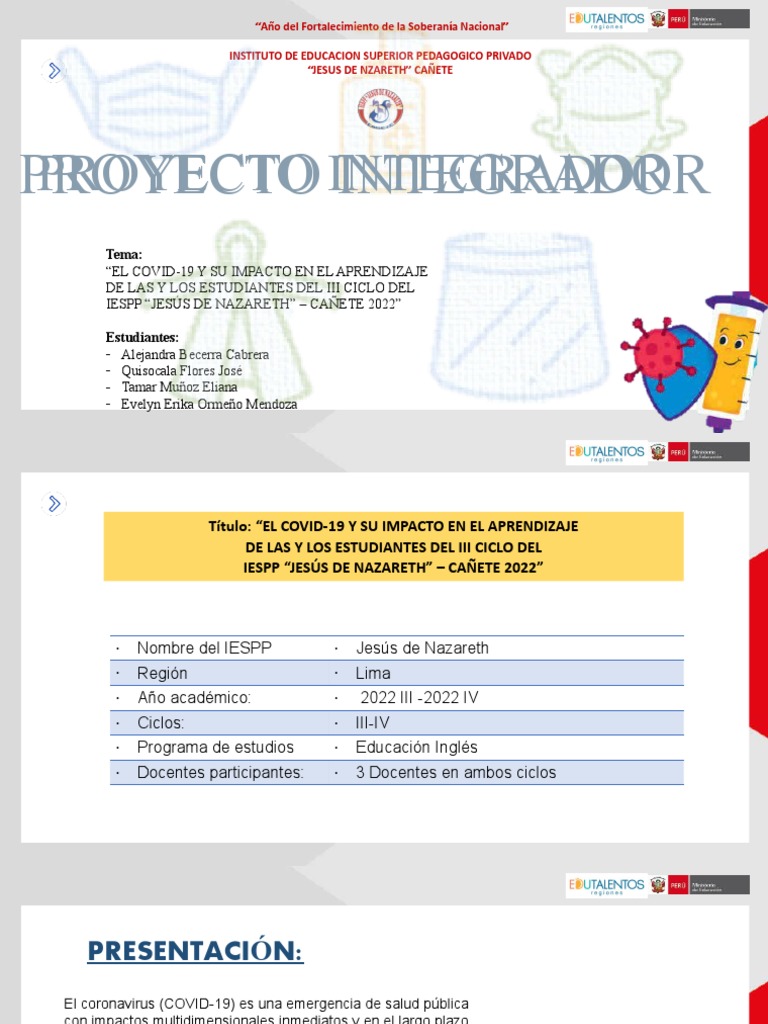 Presentación Del Avance Del Proyecto Integrador | PDF | Aprendizaje | Cognición