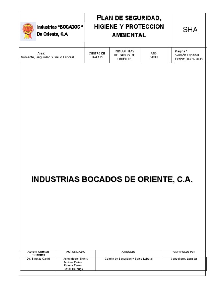 PLAN - SHA - COMPLETO Bocados de Orioente | PDF