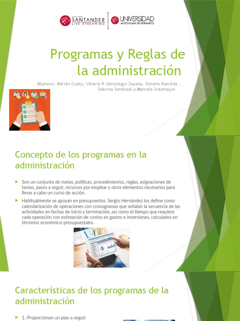 Programas y Reglas de La Administración | PDF | Toma de decisiones ...