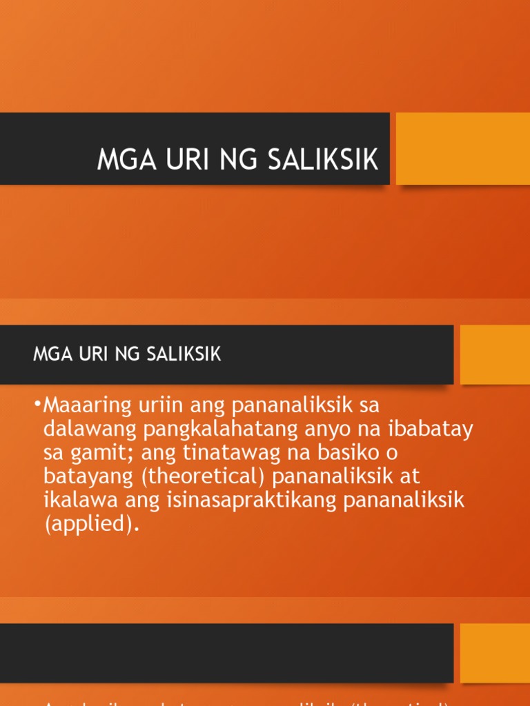 Mga Uri Ng Saliksik | PDF