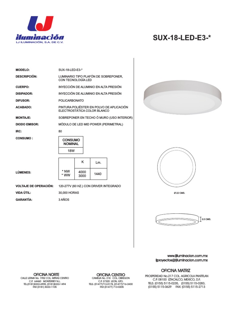 Sux 18 Led E3 | PDF | Electricidad | Electrónica