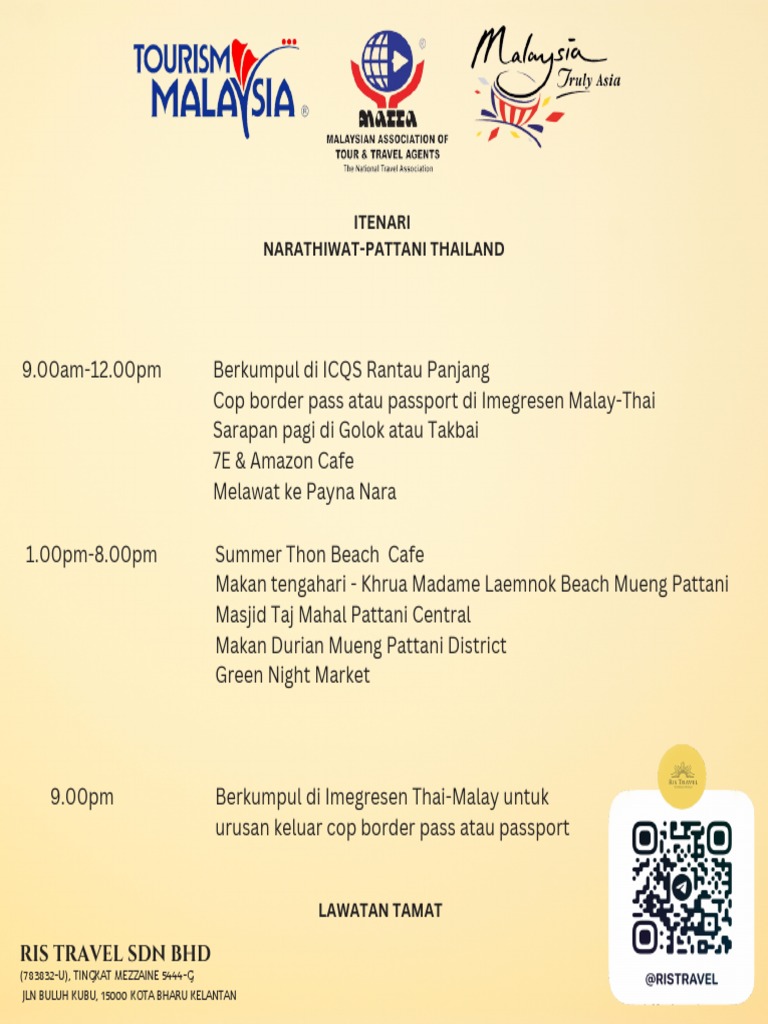 Itenari Narathiwat-Pattani Thailand | PDF