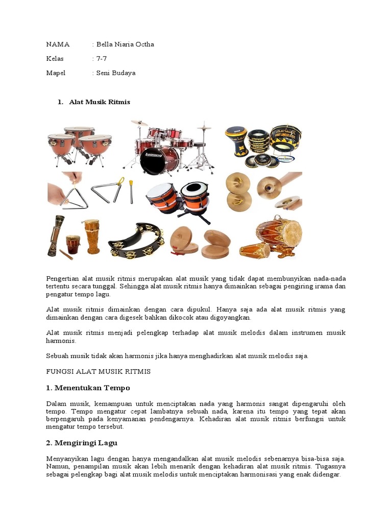 Alat Musik: Ritmis, Melodis, Harmonis | PDF | Seni | Pengembangan Diri