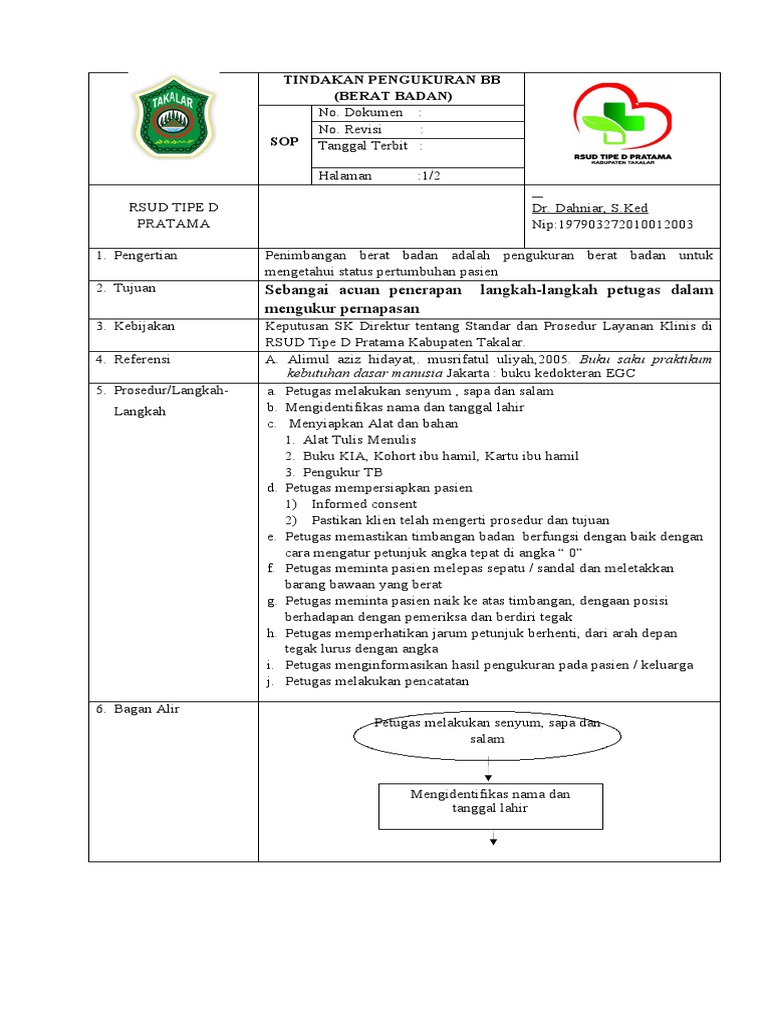 SOP PENGUKURAN BERAT BADAN (BB) Lengkap | PDF