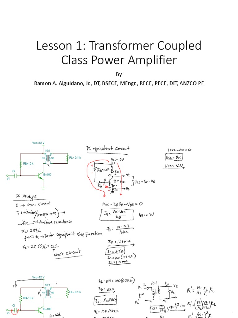 Module 1 Transformer Coupled Class A Power Amplifier | PDF
