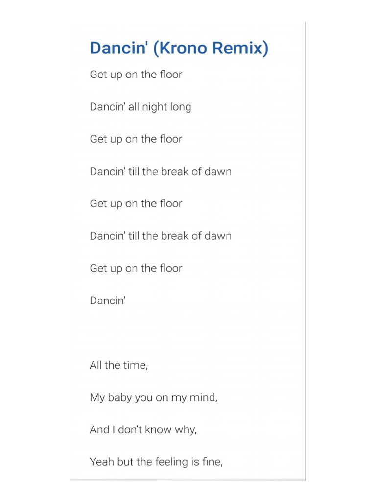 Canción Dancin | PDF