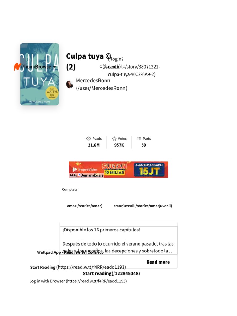 Culpa Tuya © (2) - Mercedes Ron - Wattpad | PDF