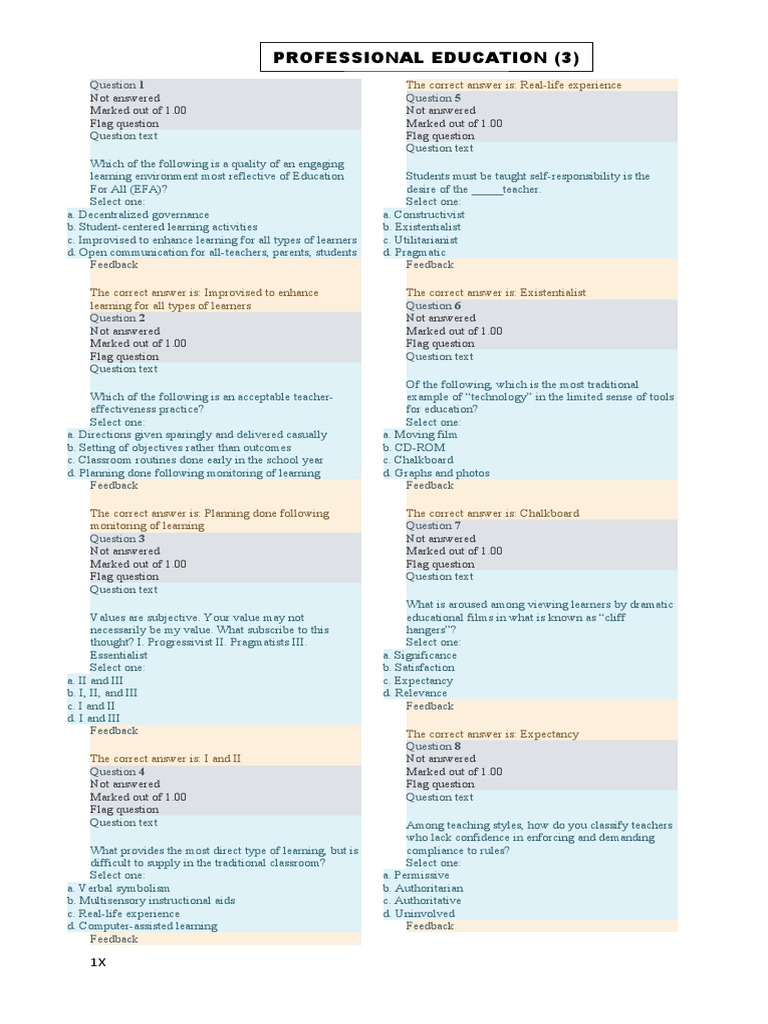 Preboard - LET - Profed 3 | PDF | Teachers | Classroom Management Preboard - LET - Profed 3 | PDF | Teachers | Classroom Management