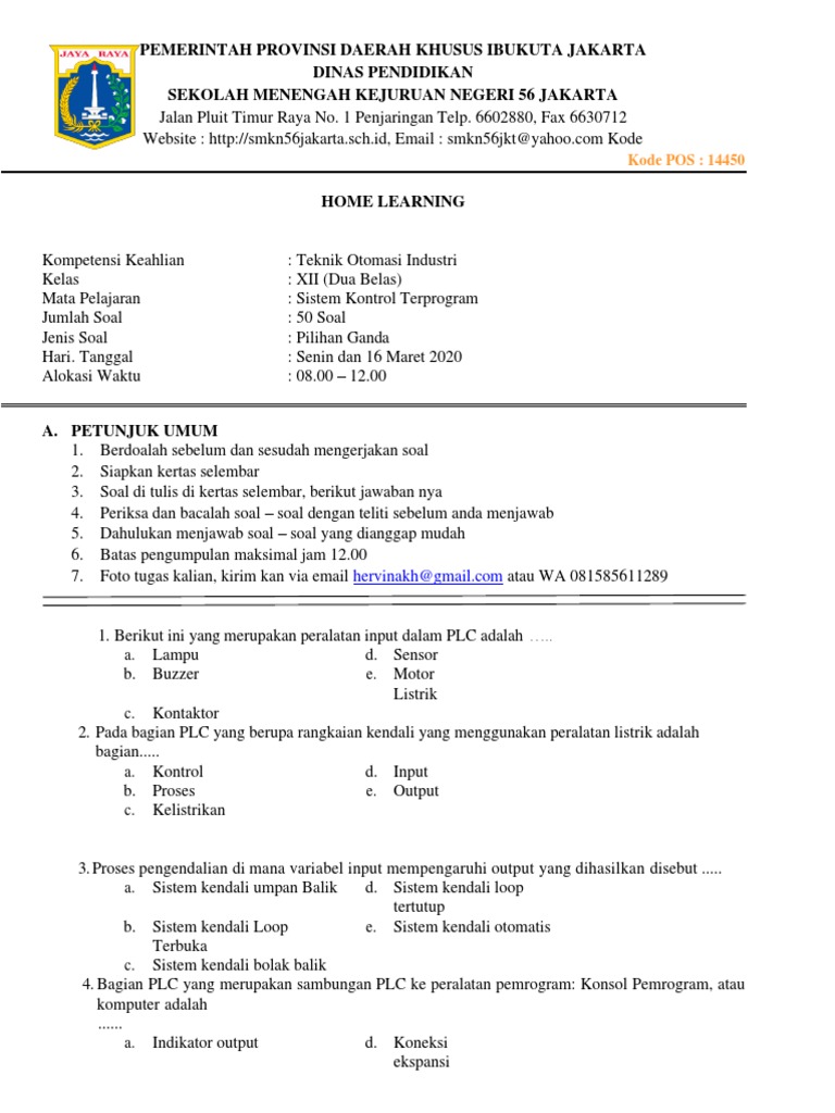 Soal SKT 16 03 2020 | PDF | Komputer