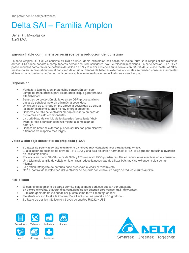 UPS 1-3KVA Serie RT, Monofásico | PDF