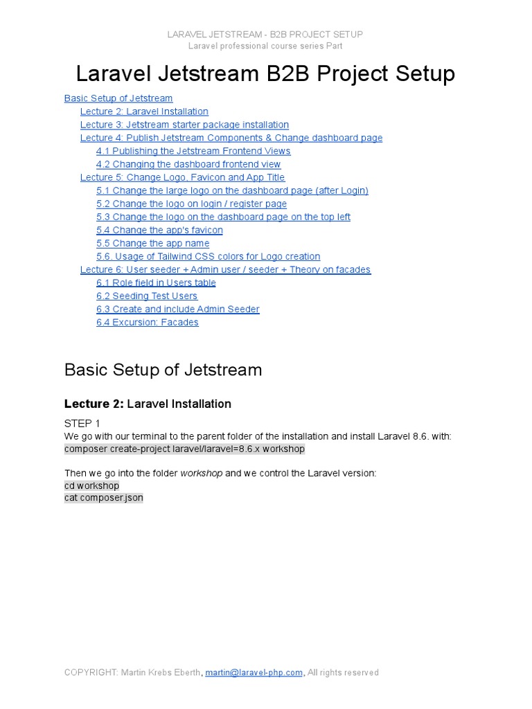 Laravel Jetstream B2b Project Setup Pdf Computer File Computer Science