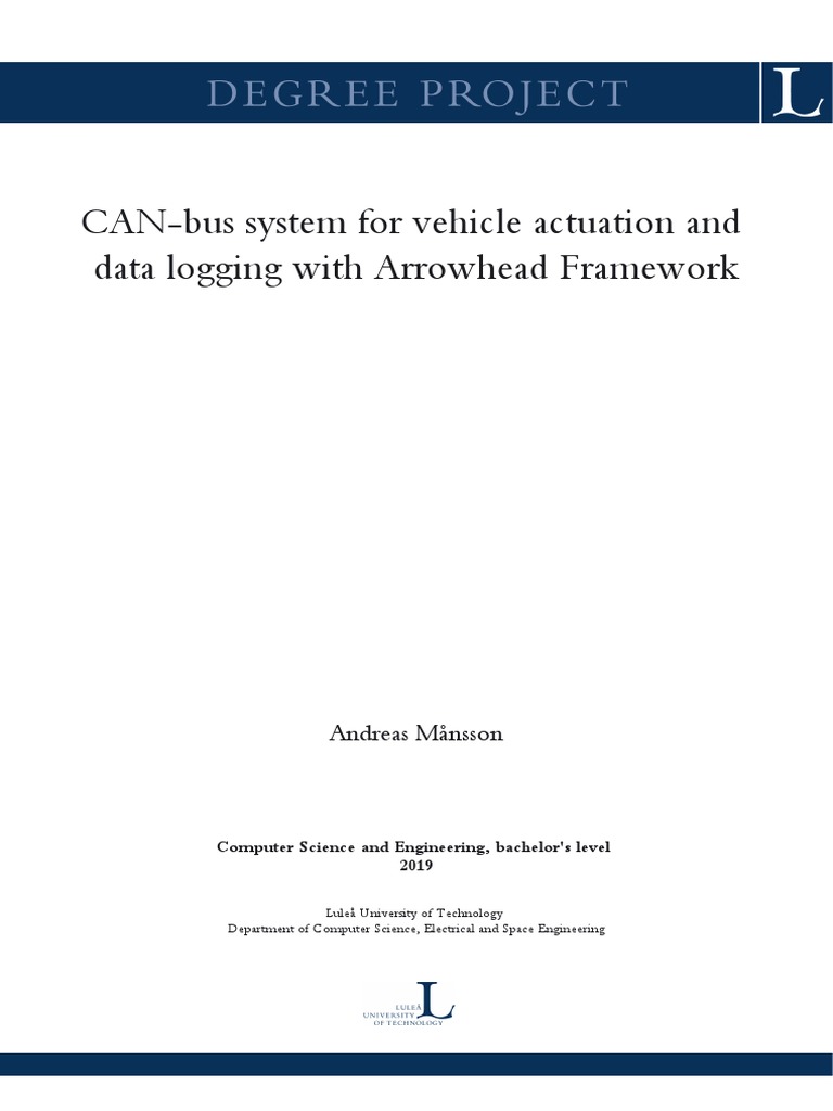 Can Bus System For Vehicle Actuation Pdf
