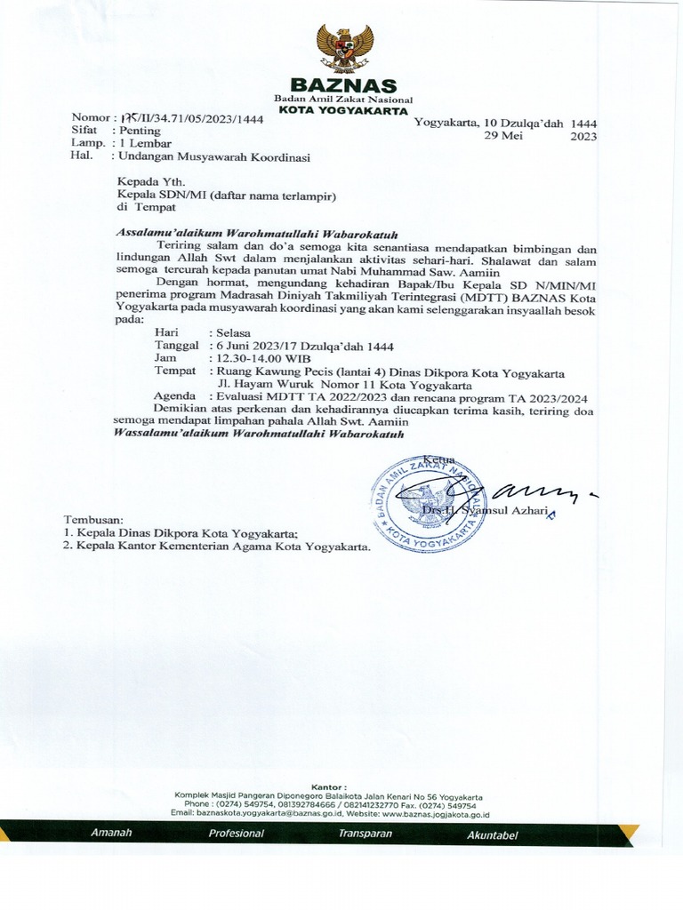 Lampiran Surat Baznas | PDF