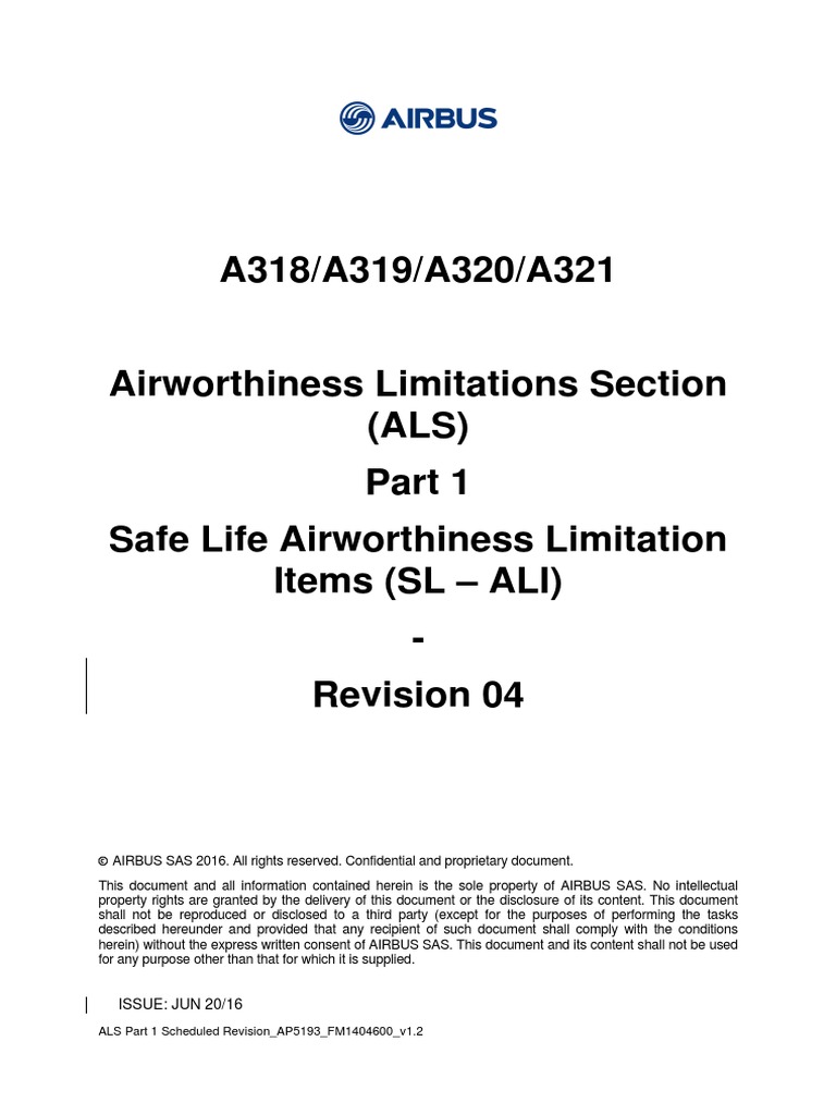Airbus ALS Part 1 Airworthiness Limitations | PDF | Aviation | Aircraft