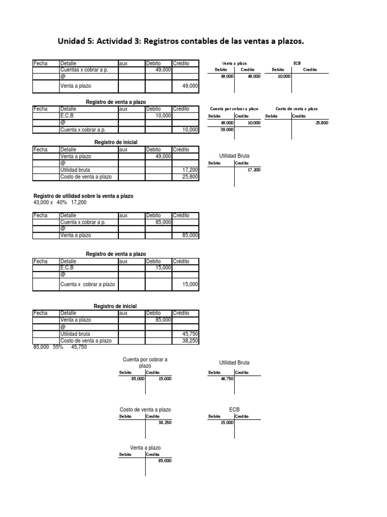 Registros-Contables-de-Las-Ventas-a-Plazos - YESMERLIN BELLIARD | PDF