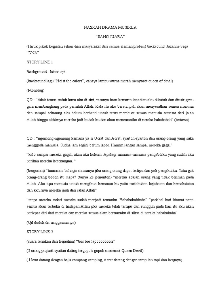 Naskah Drama Musikal | PDF