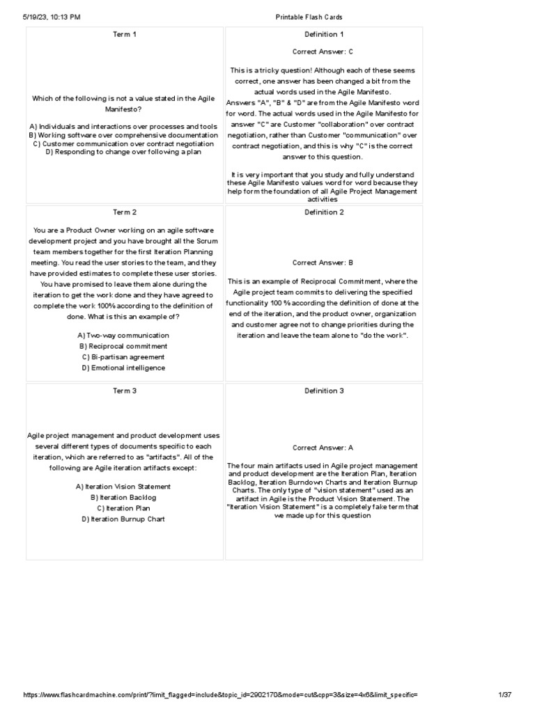PMI ACP Exam Questions Flash Cards | PDF | Agile Software Development ... PMI ACP Exam Questions Flash Cards | PDF | Agile Software Development ...