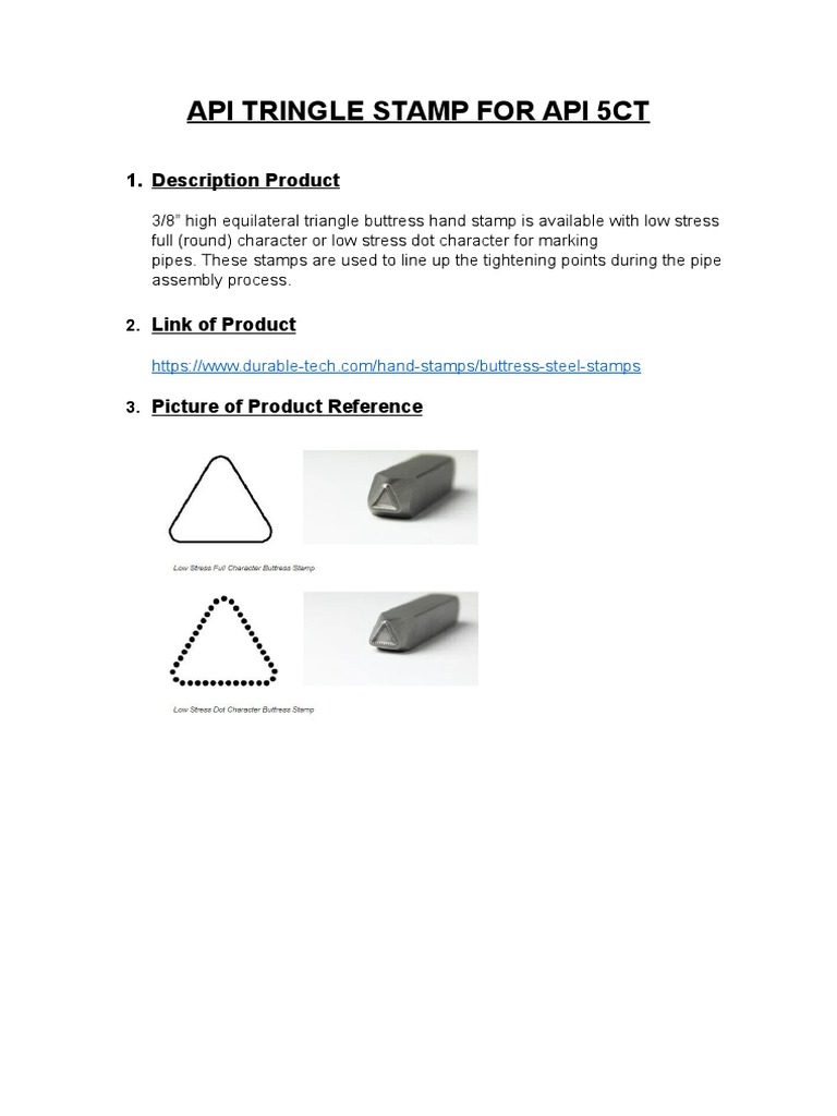 Api Tringle Stamp For Api 5CT | PDF