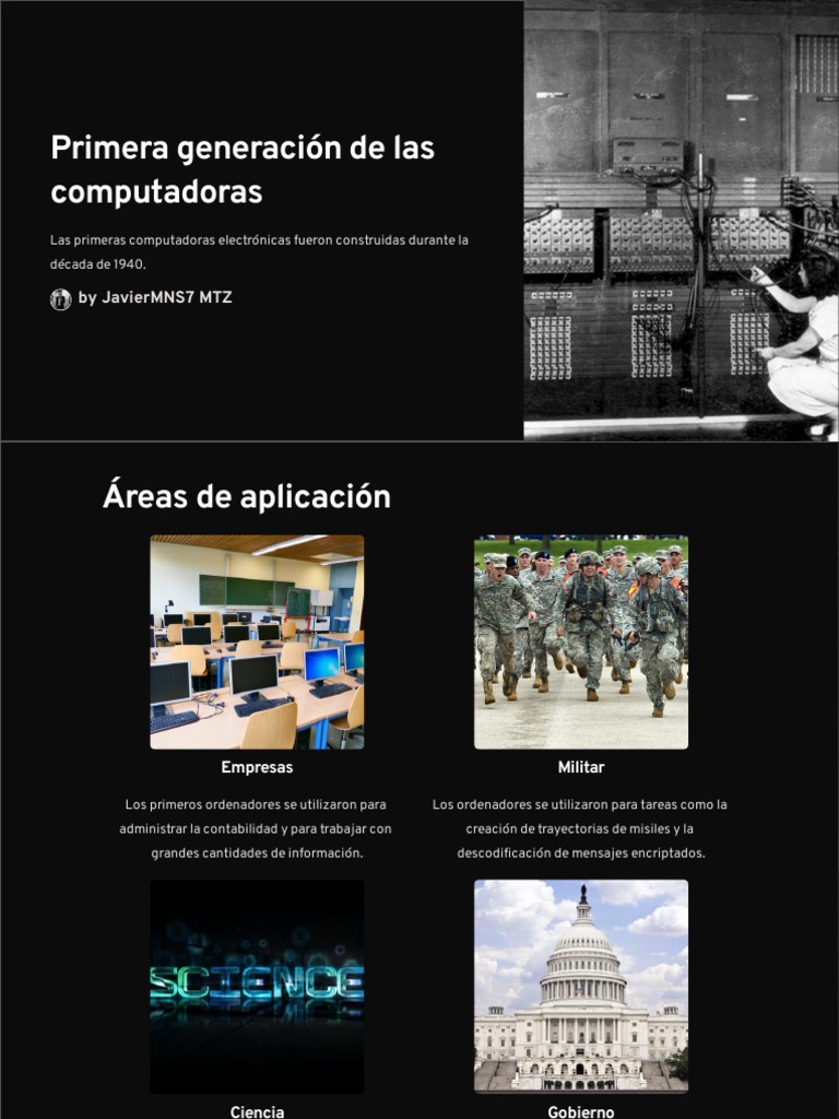 Primera Generacion de Las Computadoras | PDF | Hardware de la ...