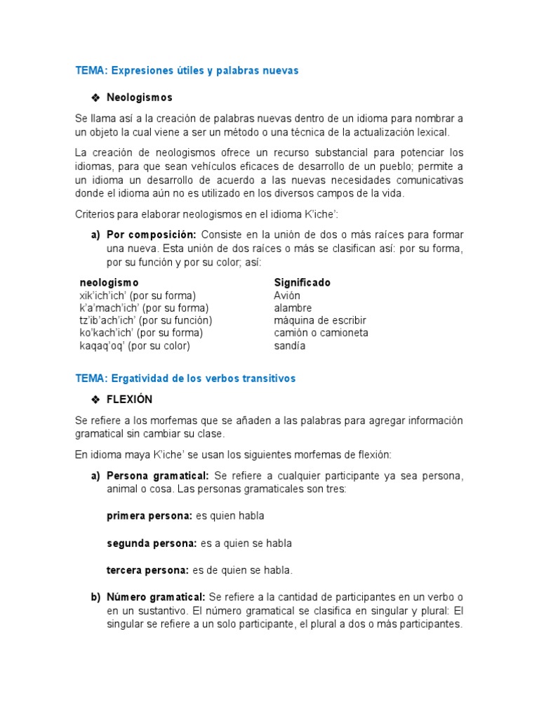 CONTENIDO II_IDIOMA VERNÁCULO | PDF | Verbo | Numero Gramatical