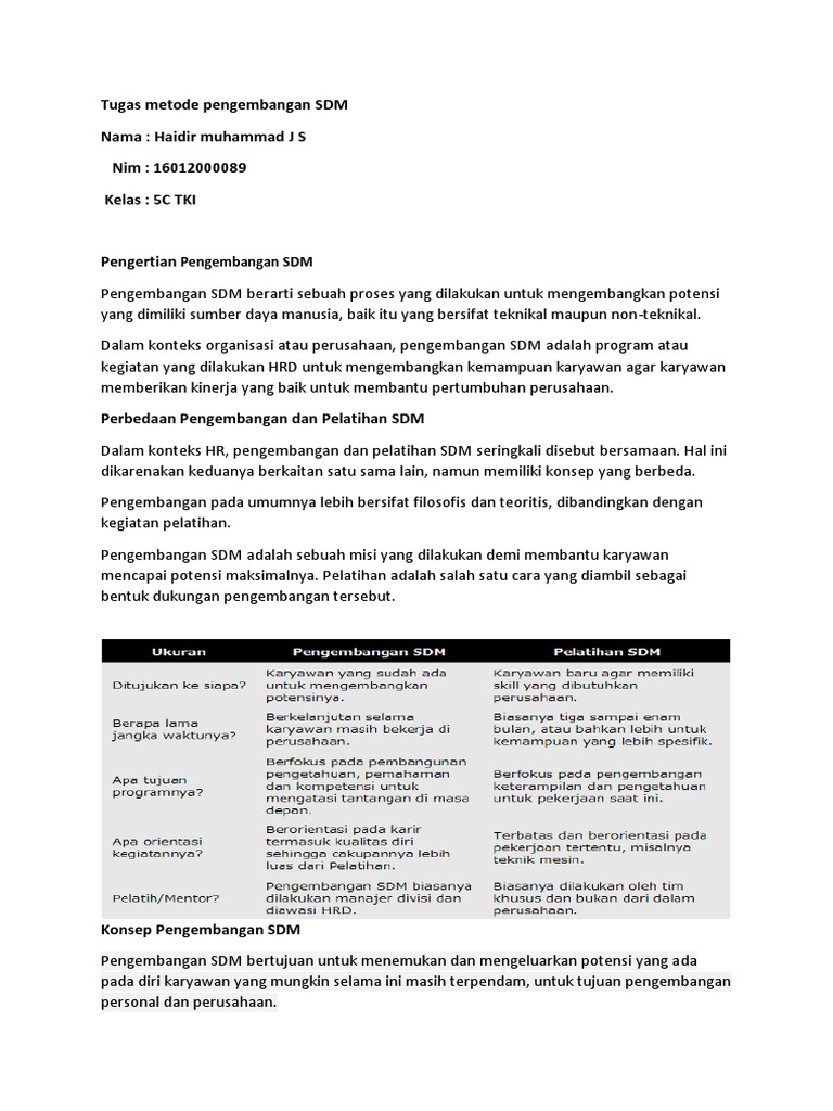 5C Haidir Tugas Resume Pengembangan SDM | PDF