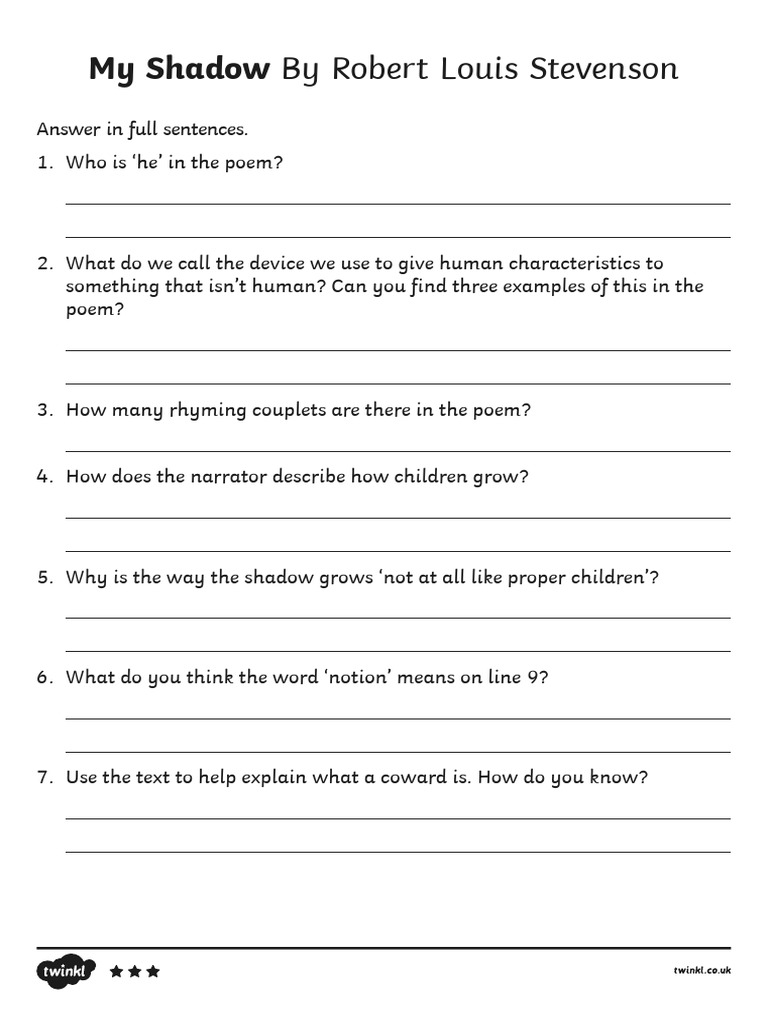 Reading Comprehension Questions and Answers | PDF | Poetry