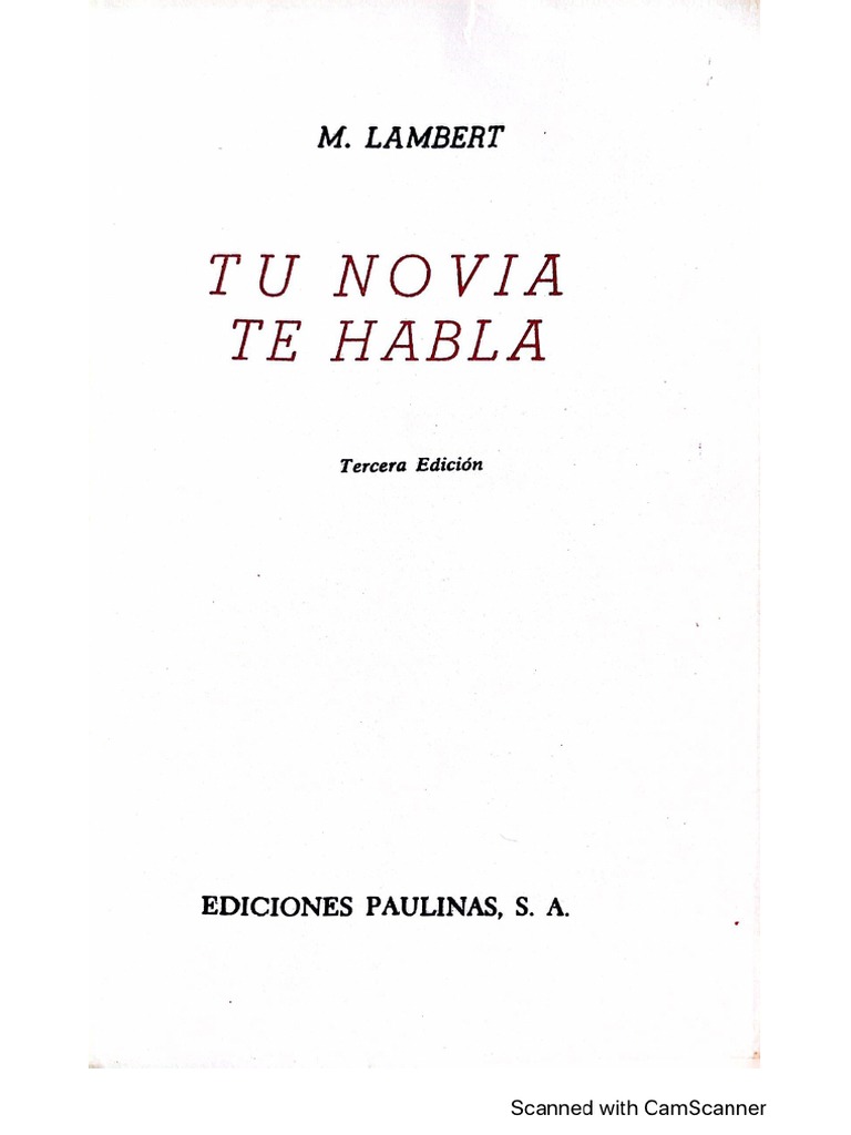 Tu Novia Te Habla - M Lambert | PDF