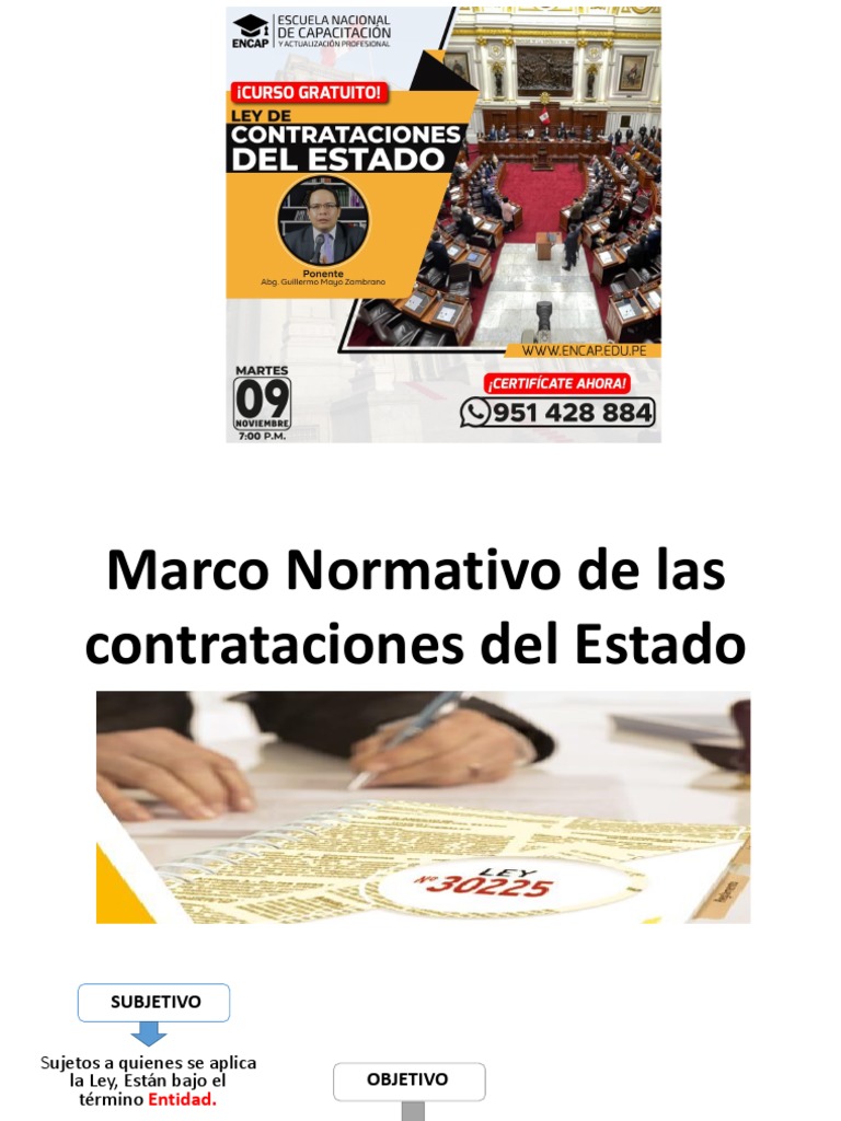 Ley de Contrataciones - Abg. Quillermo Mayo Zambrano-Sesión 1 | PDF ...