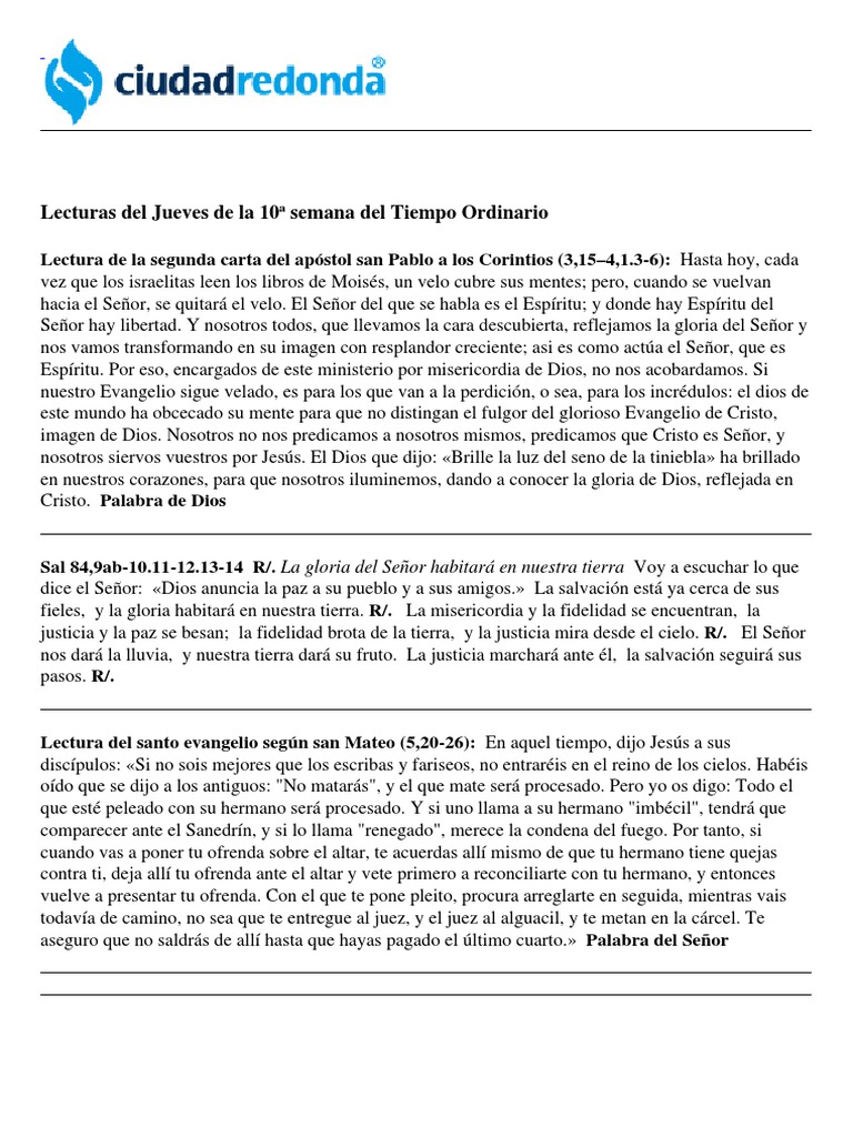 Lecturas 708 | PDF | Cristo (título) | Creencia religiosa y doctrina