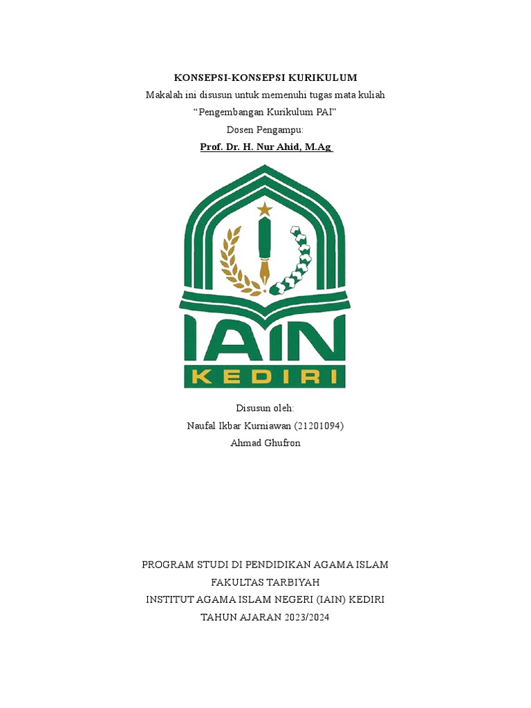 Konsepsi Konsepsi Kurikulum | PDF