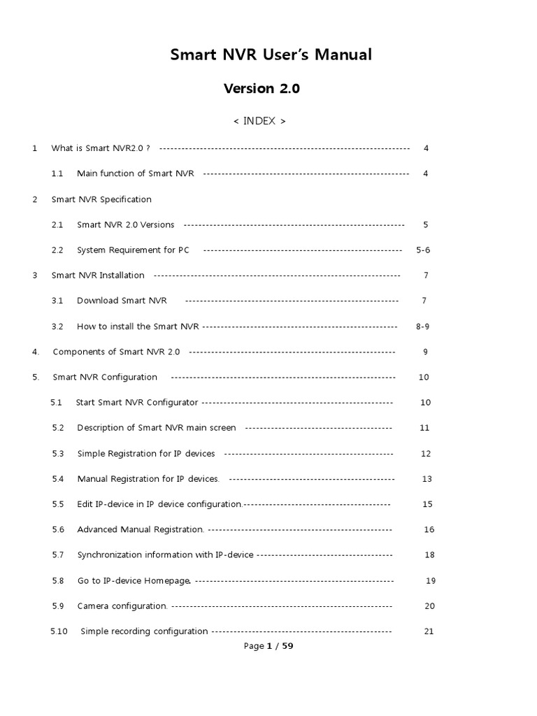 Smart NVR 2.0 User Manual | PDF