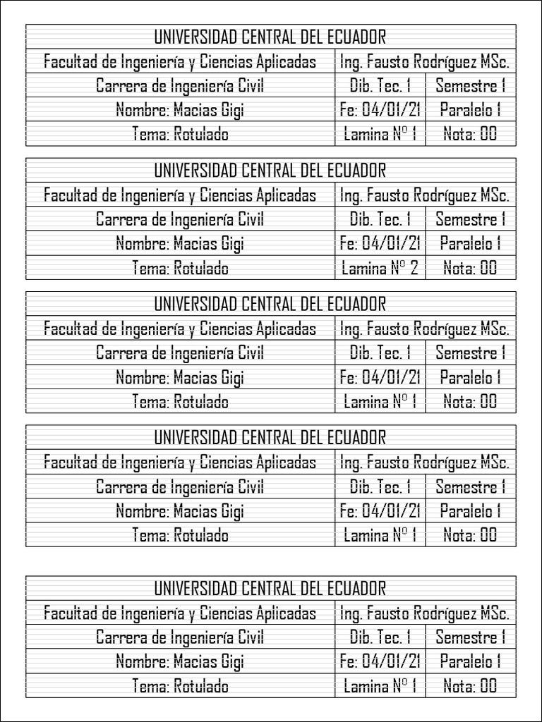 Ejemplo de Rotulado en Ingeniería Civil | PDF