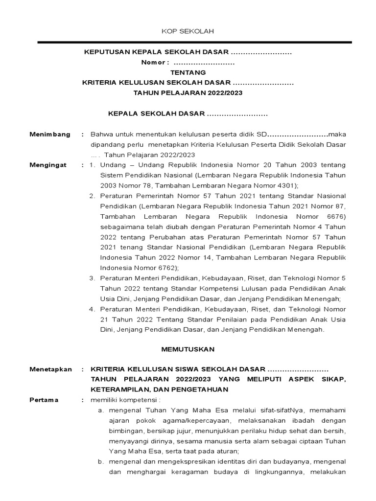 CONTOH SKL TAPEL 2022-2023 REVISI 9 MARET - Rev | PDF | Art | Wellness