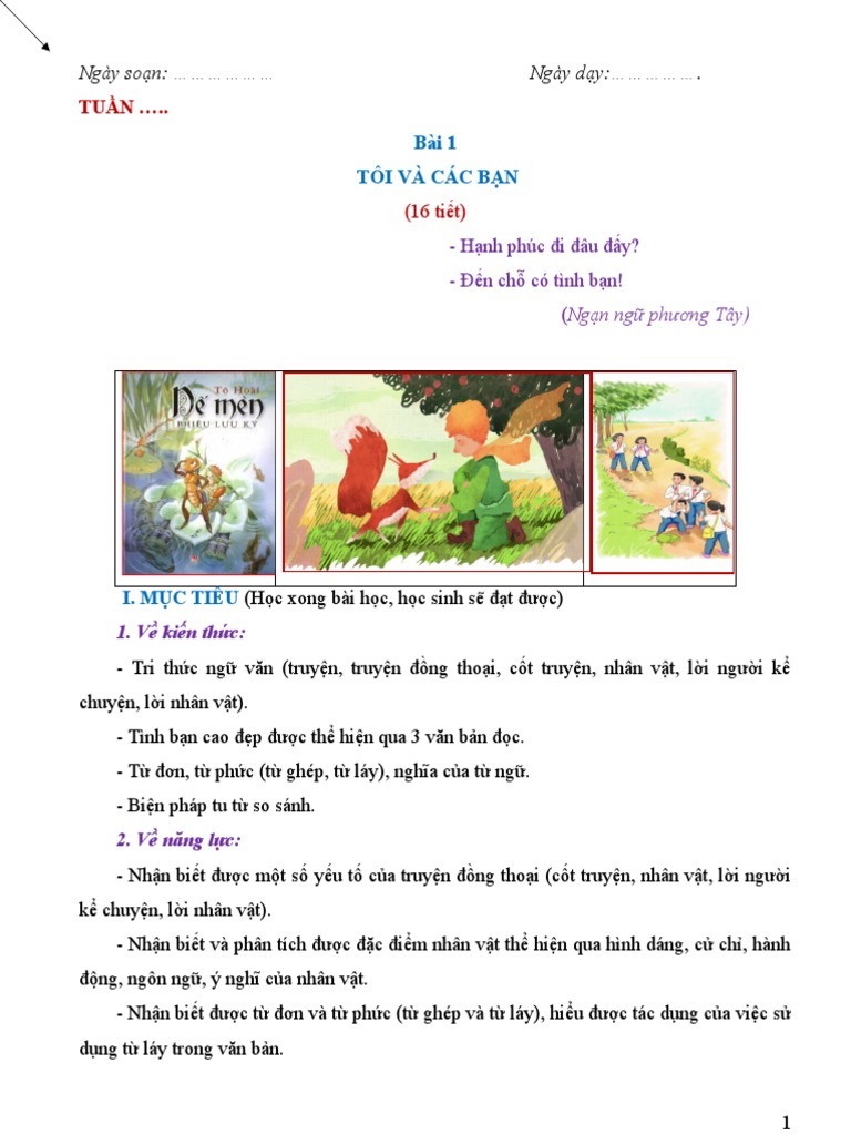 Giáo Án NG Văn 6 KNTT Word Và PPT KHBD NGU VAN 6 KNTT BO 1 | PDF