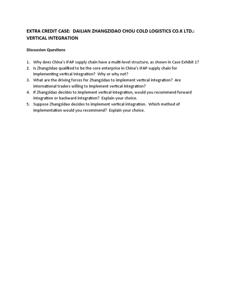 Extra Credit Discussion Questions Dailian Zhangzidao Chao Cold ...