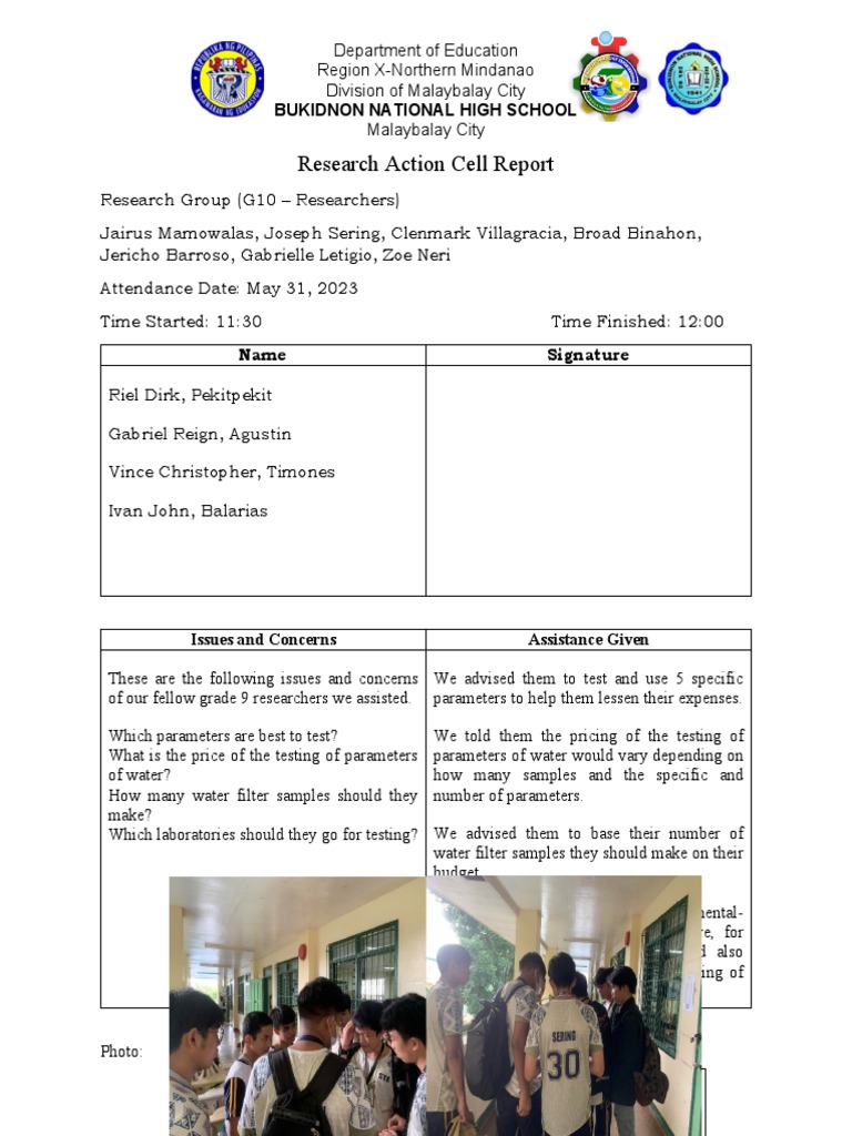 Research Action Cell Report | PDF | Wellness | Science & Mathematics