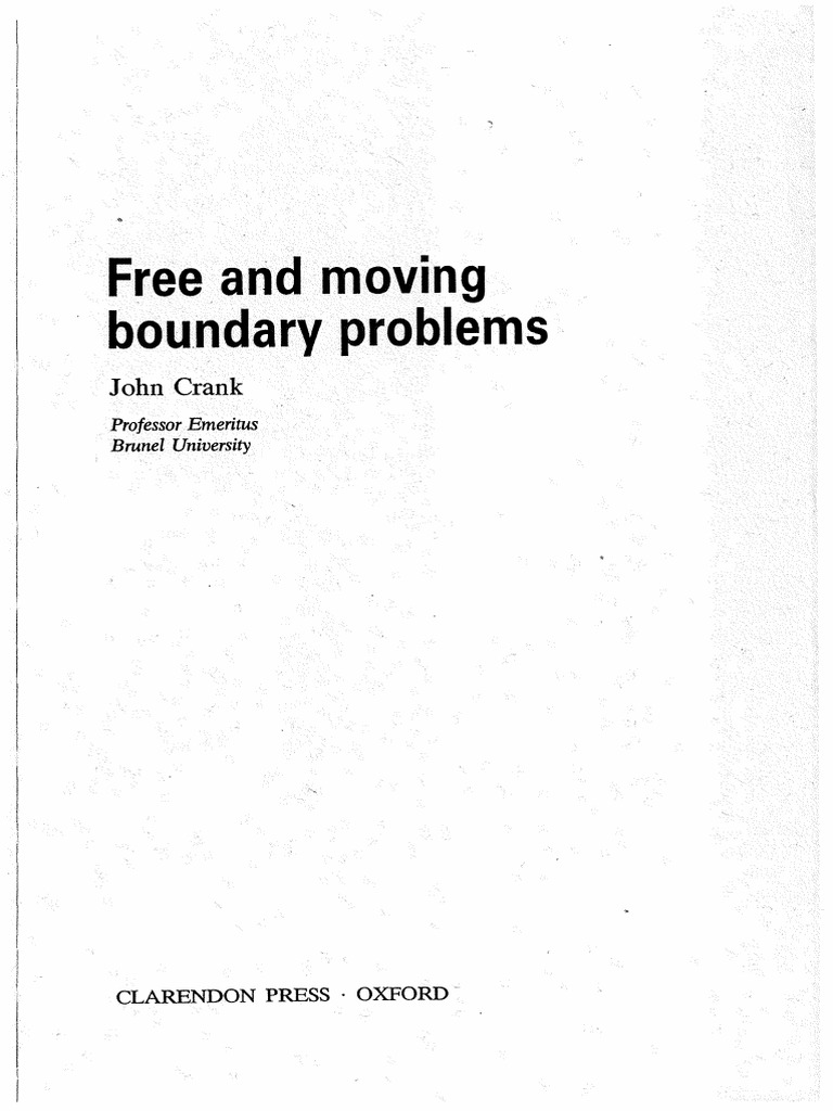 Pages From Free and Moving Boundary Problems by J. Crank (Annoted) | PDF | Applied And ...