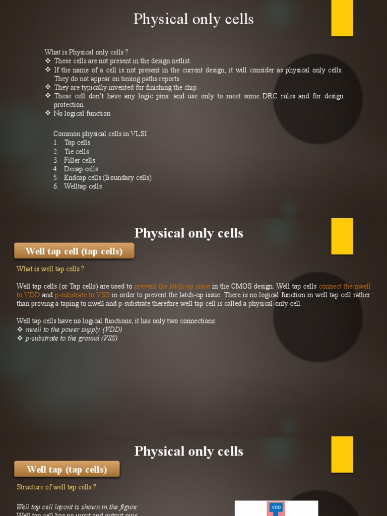 Physical Only Cells | PDF | Logic Gate | Mosfet