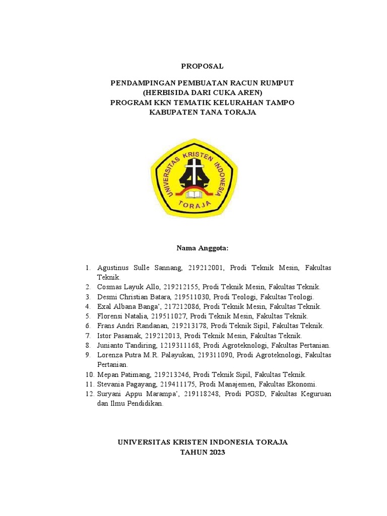 PROPOSAL KKNT Tampo Mengkendekbetul | PDF