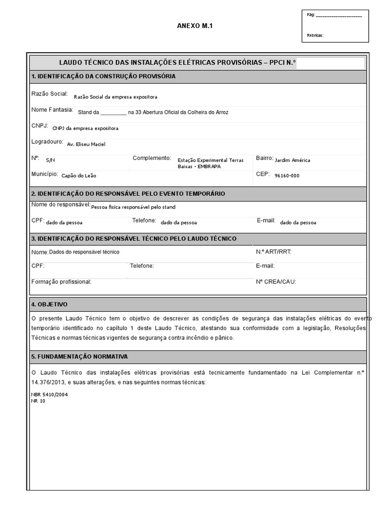 Anexo 1 M.1 Laudo Eletrico | PDF